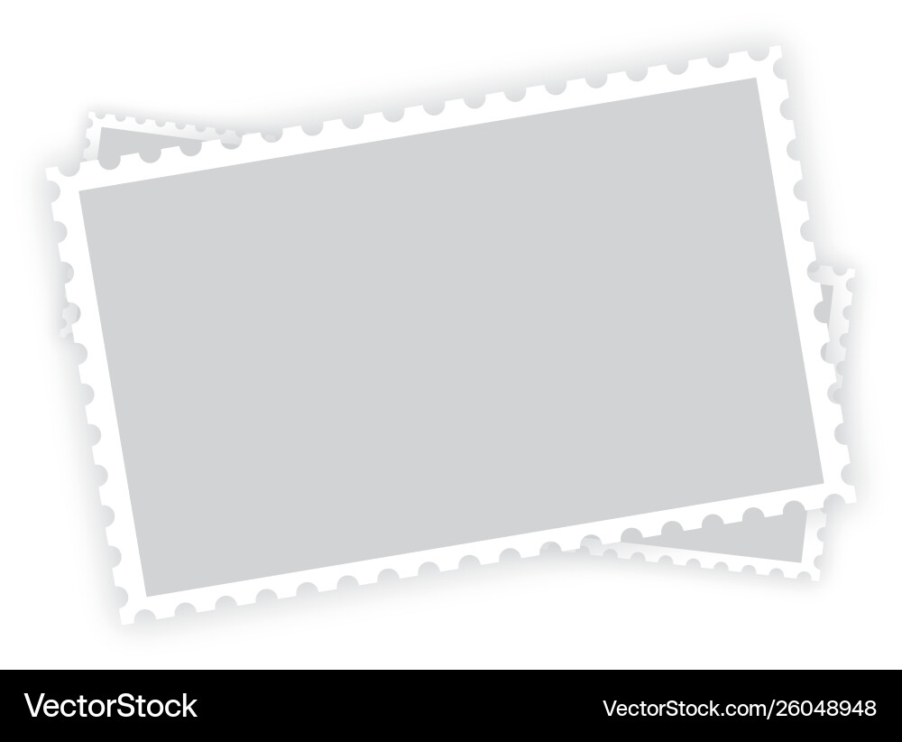 Three old blank postage paper stamp frames Vector Image
