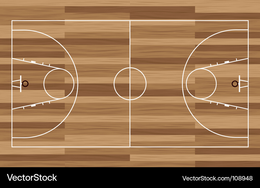 Wood basketball court Royalty Free Vector Image