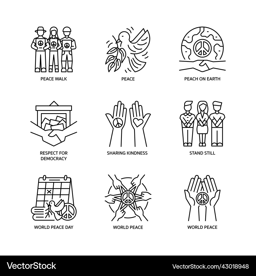 World peace icon set Royalty Free Vector Image