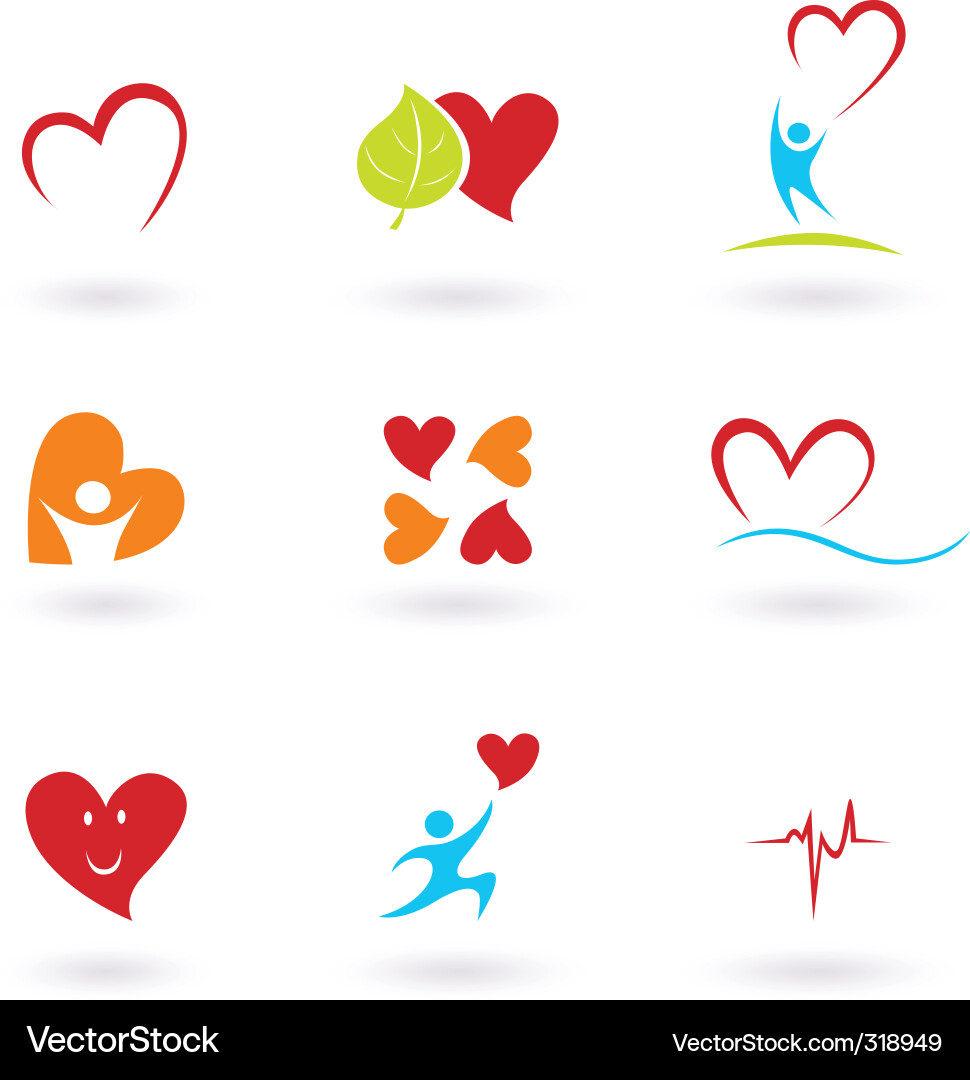 Cardiology and people icons Royalty Free Vector Image
