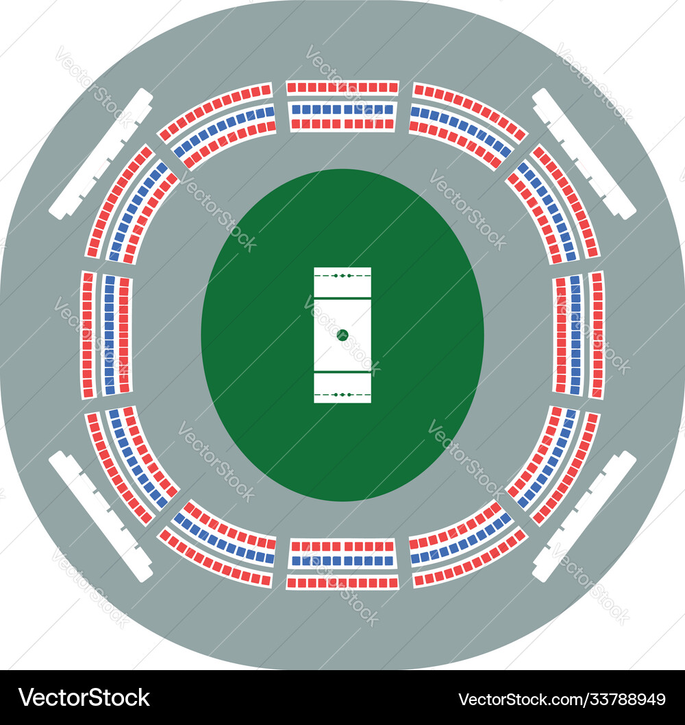 Cricket stadium icon Royalty Free Vector Image