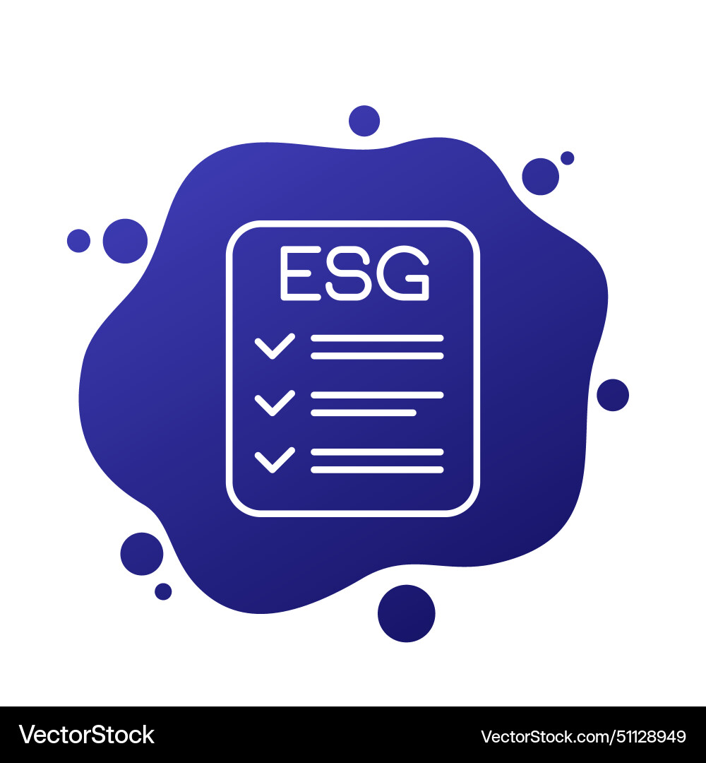 Esg icon with a checklist line design Royalty Free Vector