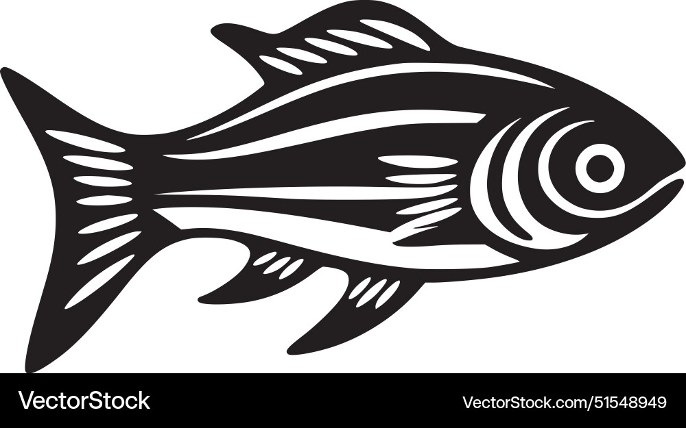 Fish - black and white Royalty Free Vector Image