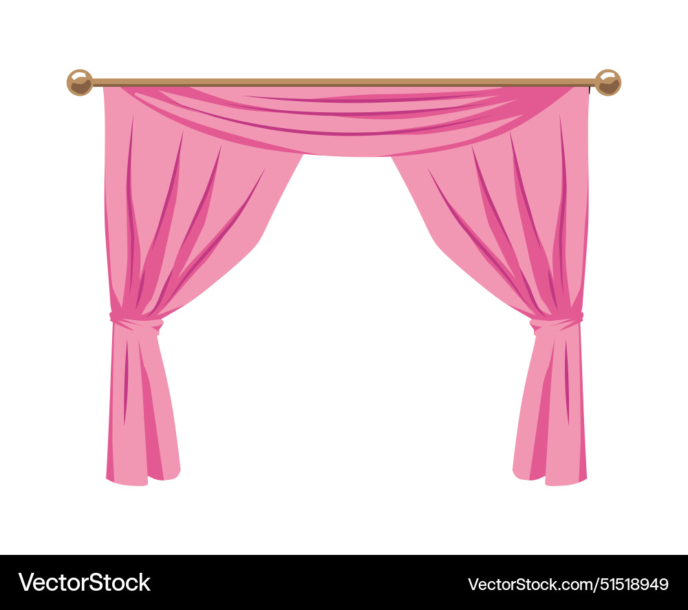 Pink theater curtains with lambrequins Royalty Free Vector