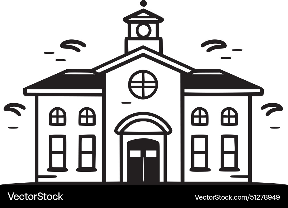 School - minimalist and flat logo Royalty Free Vector Image