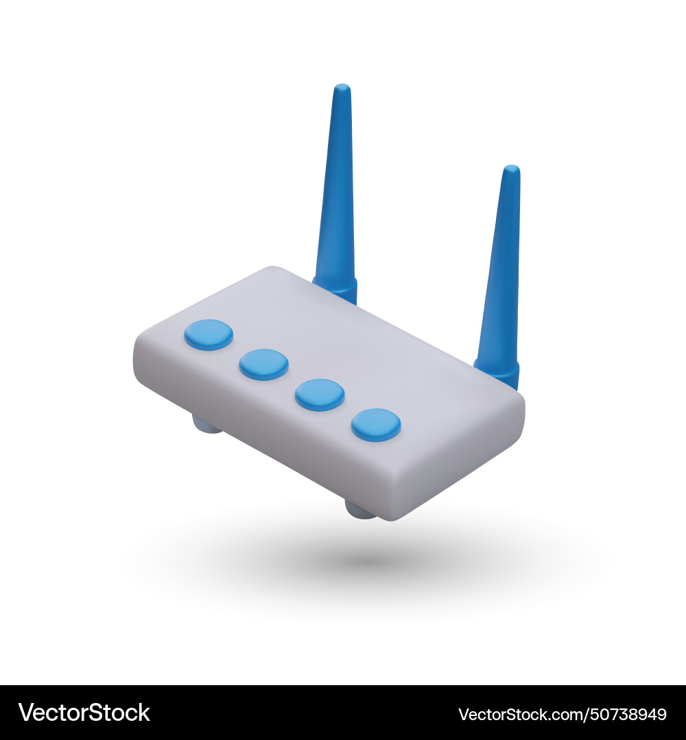Side view of 3d router realistic with blue Vector Image