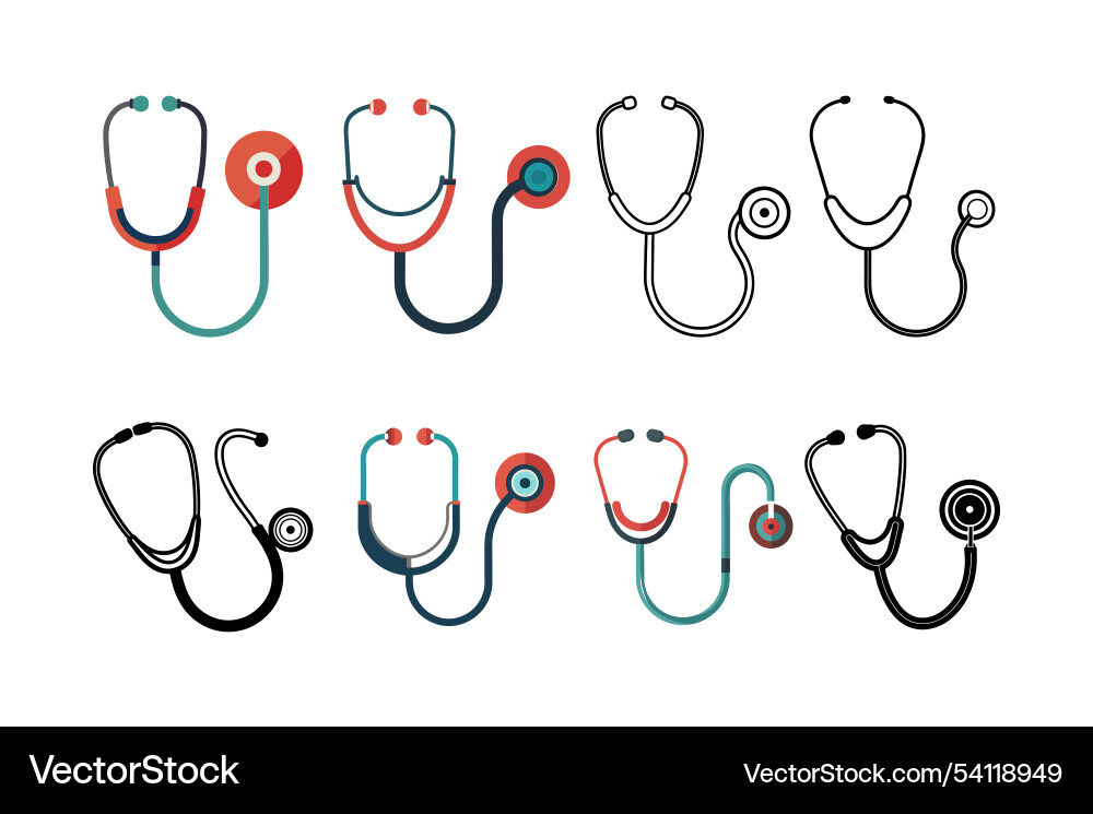 Stethoscope medical equipment art Royalty Free Vector Image
