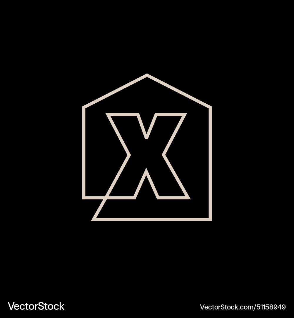 X letter house monogram home mortgage architect Vector Image
