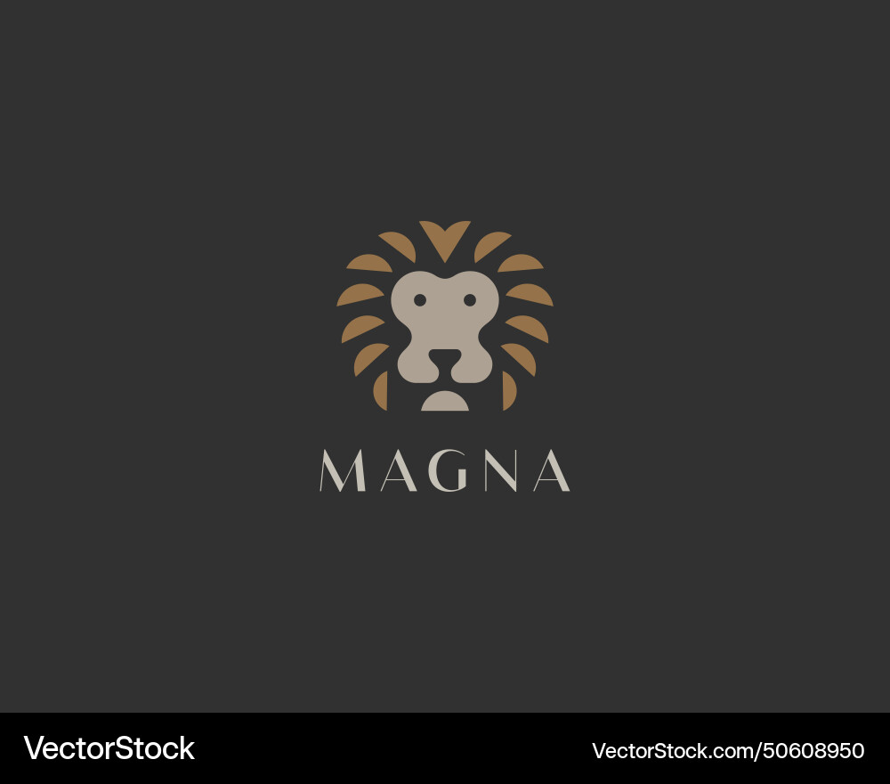 Abstract lion head logo from shapes Royalty Free Vector