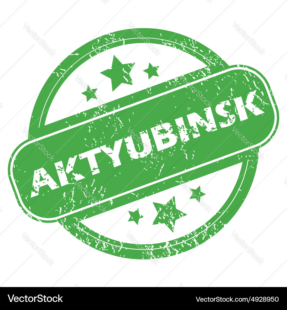 Aktyubinsk green stamp Royalty Free Vector Image