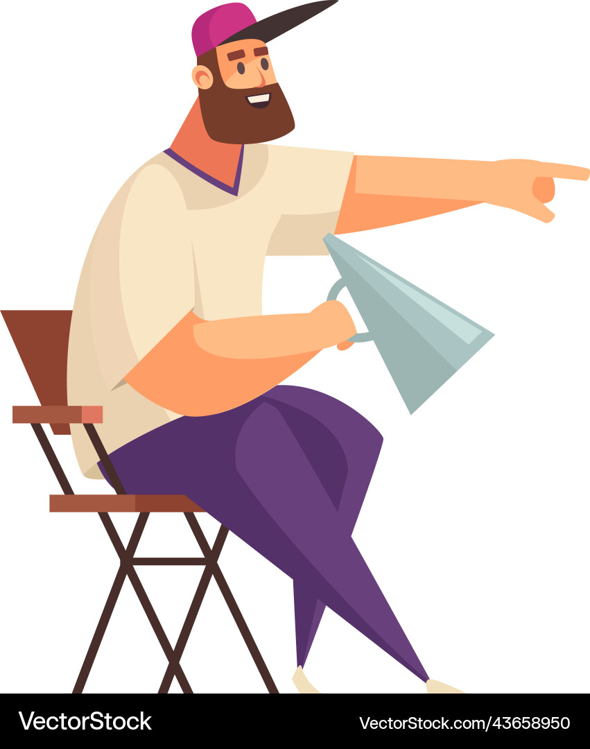Cartoon film director Royalty Free Vector Image