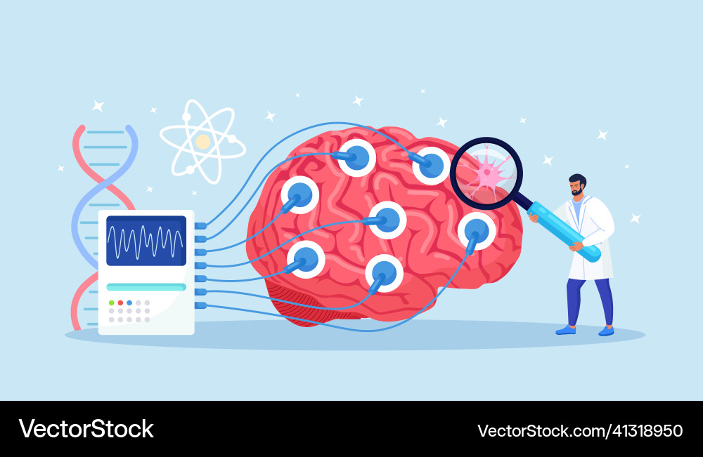 Doctor neurologist neuroscientist physician study Vector Image