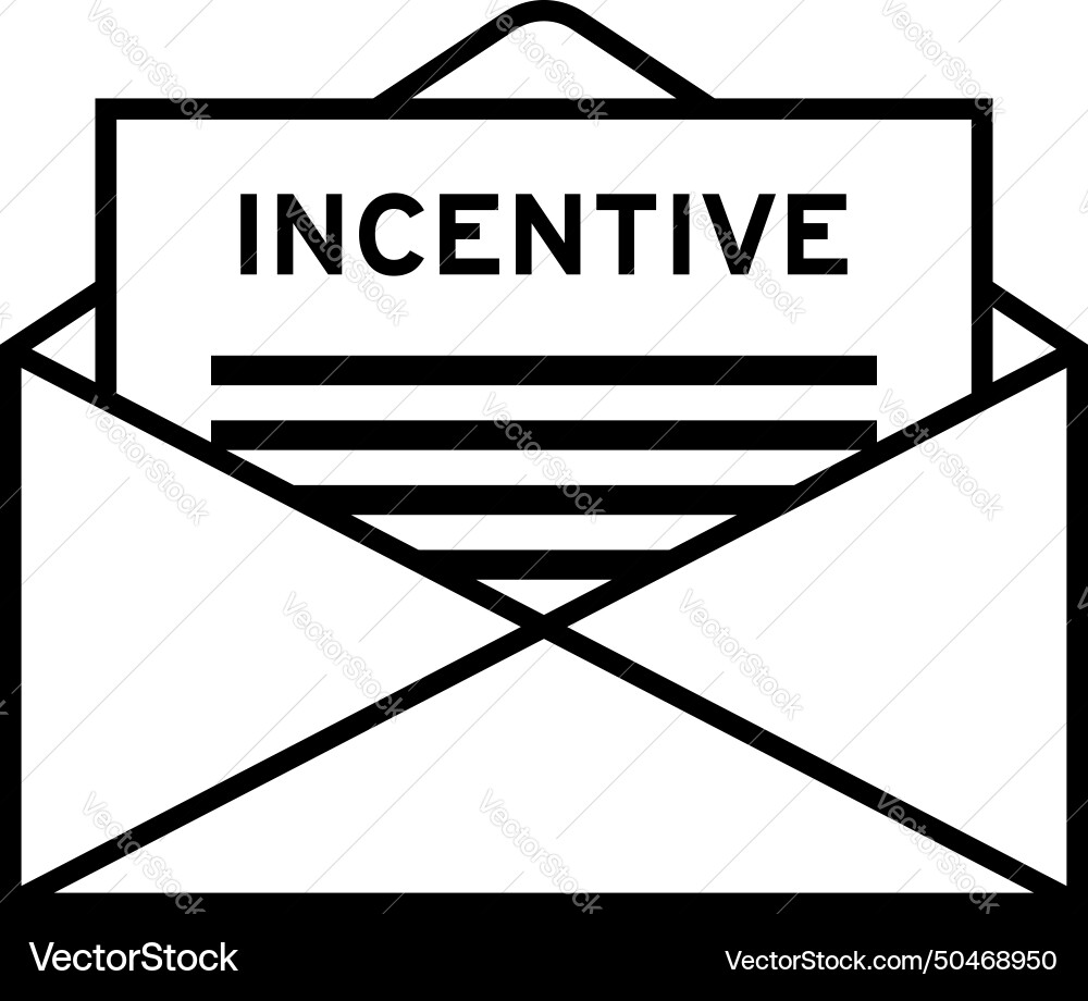 Envelope and letter sign with word incentive Vector Image