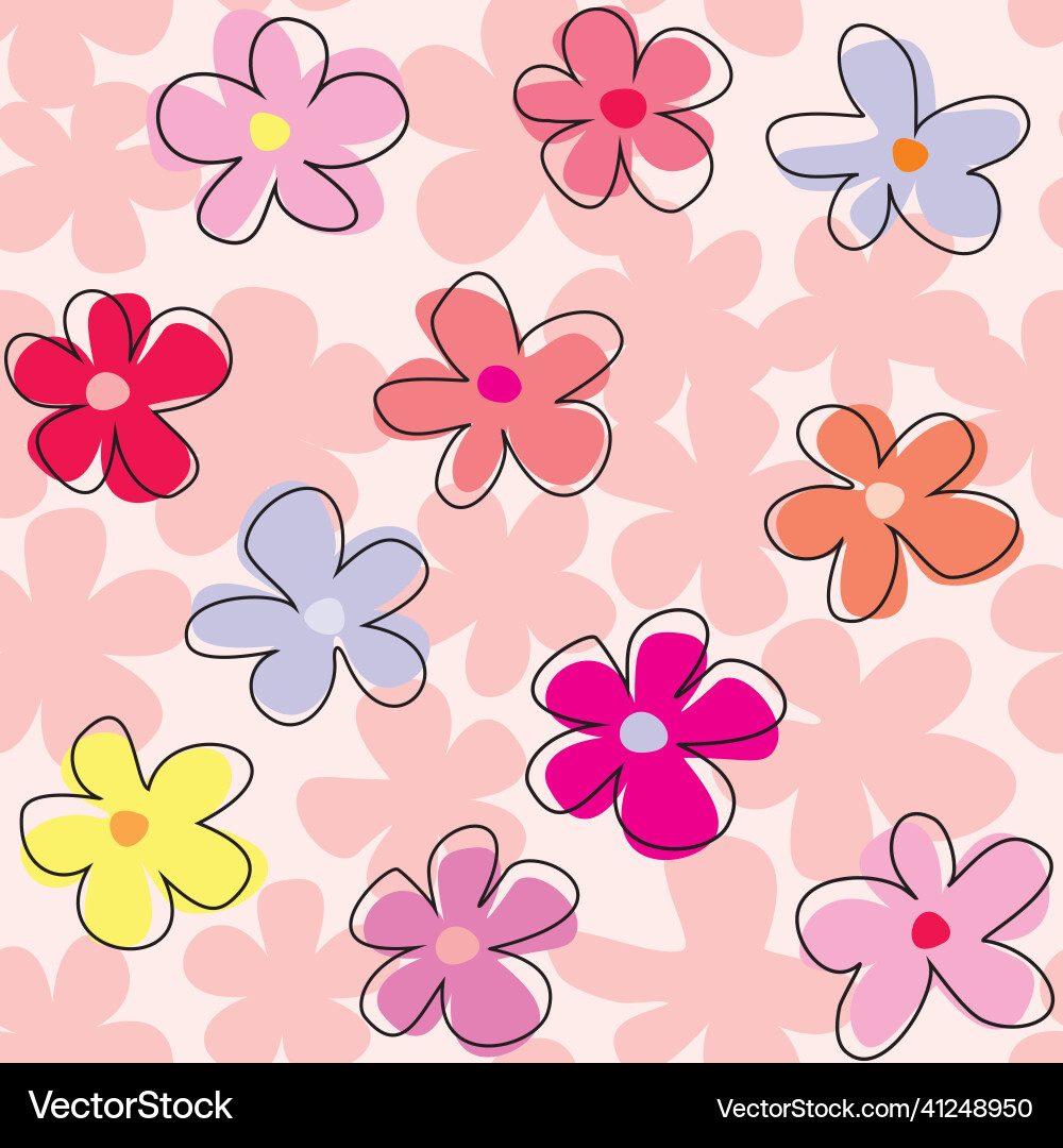 Floral Pastel Tile Pattern Royalty Free Vector Image