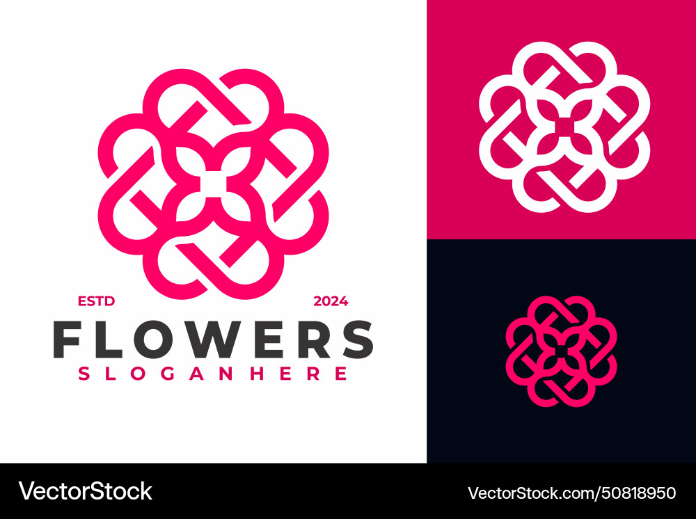 Flower celtic logo design symbol icon Royalty Free Vector