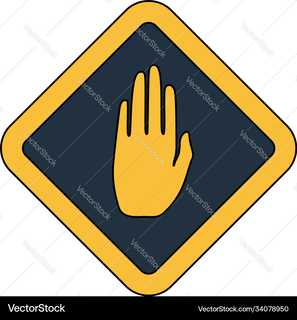 Icon warning hand Royalty Free Vector Image - VectorStock