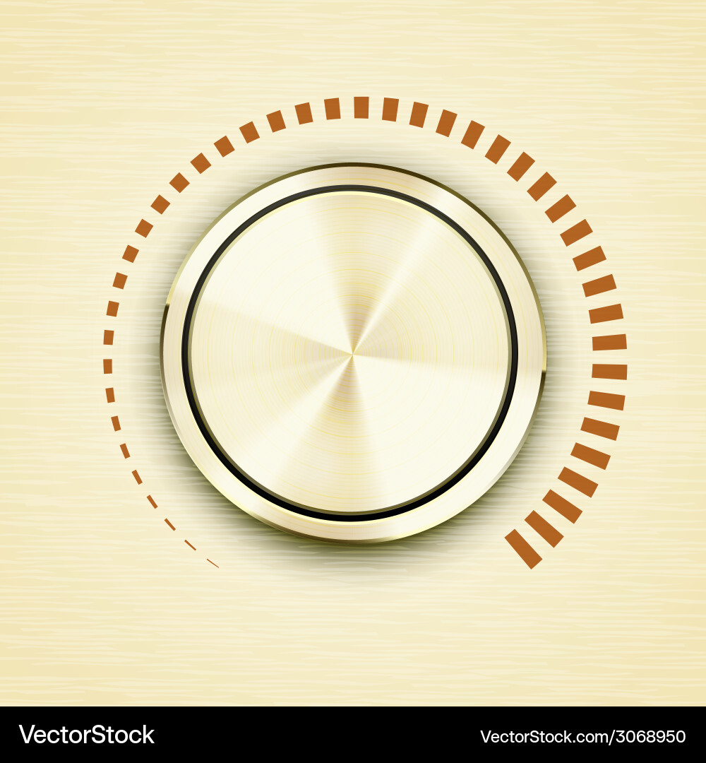 Metallic Gold Volume Knob Royalty Free Vector Image