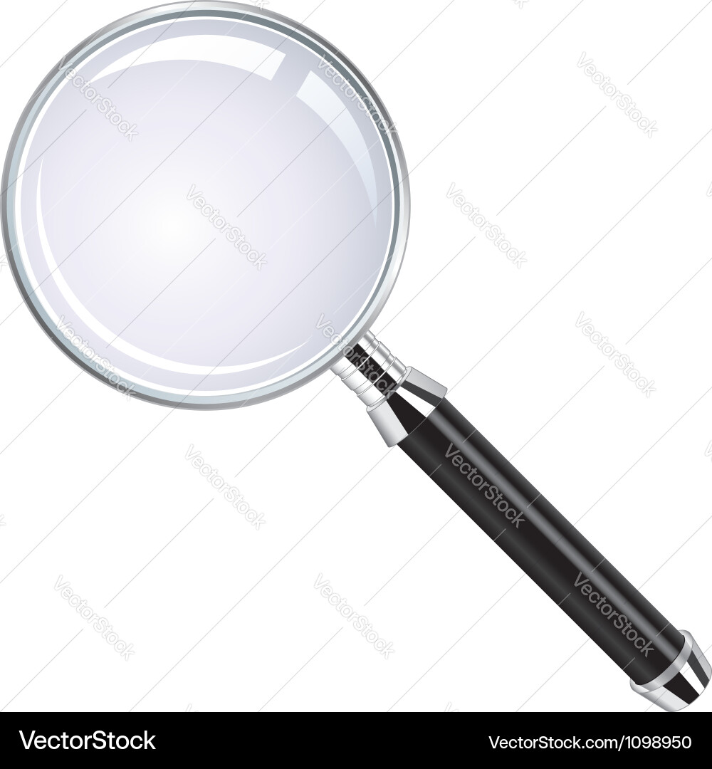 Realistic magnifying glass Royalty Free Vector Image
