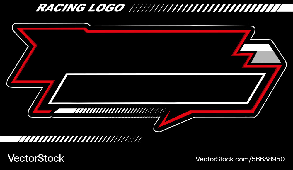 Red racing logo with grey strip Royalty Free Vector Image