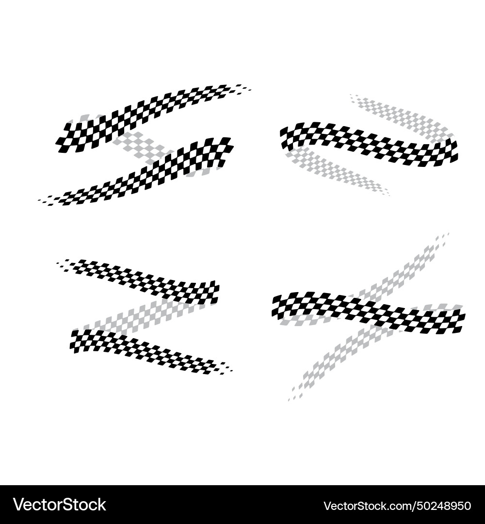 Sport checkered flag ribbons Royalty Free Vector Image