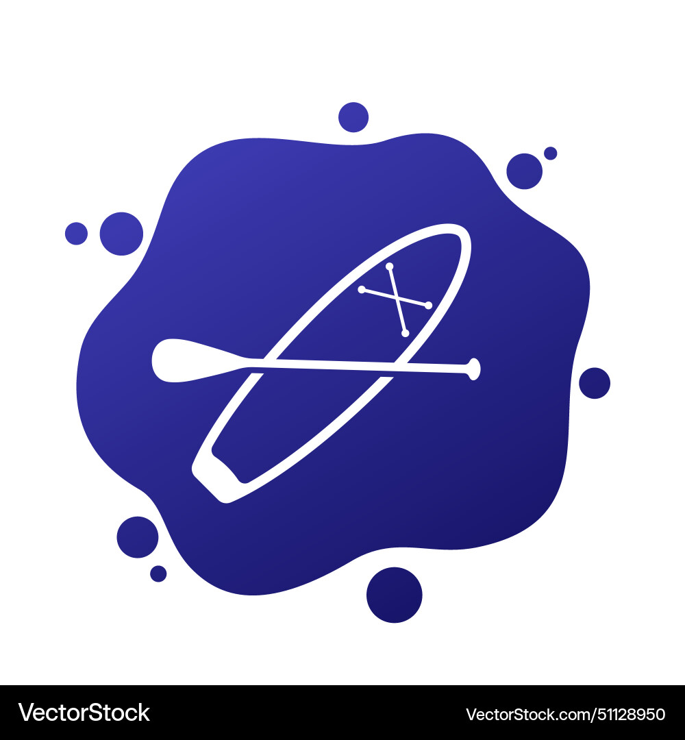 Sup board and a paddle icon Royalty Free Vector Image
