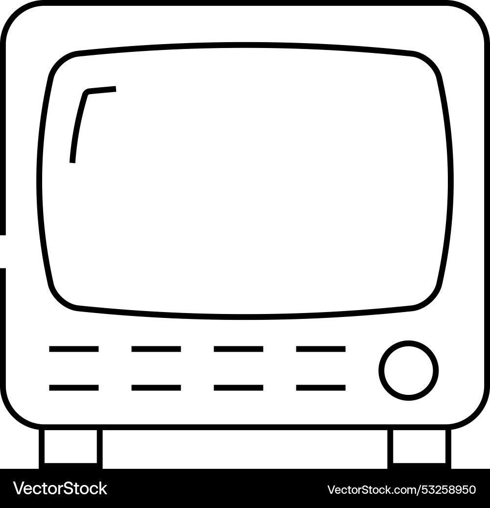 Television retro gadget line icon Royalty Free Vector Image