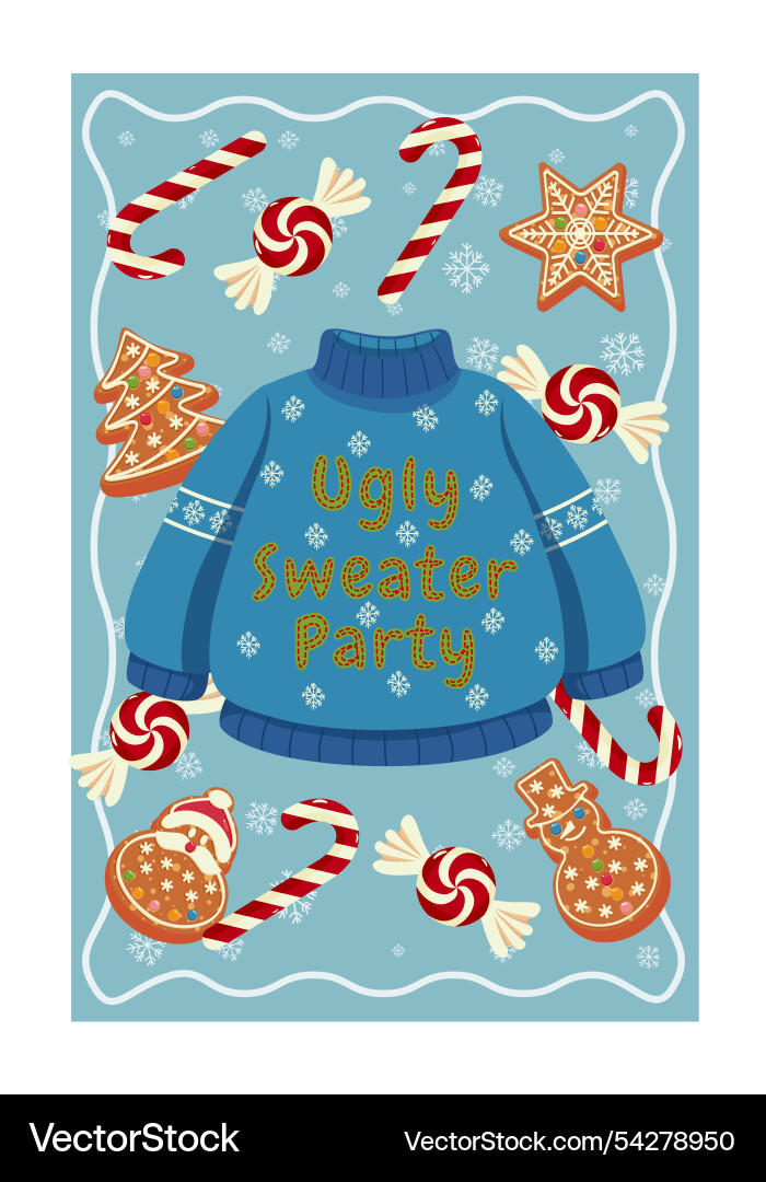 Ugly sweater party Royalty Free Vector Image - VectorStock