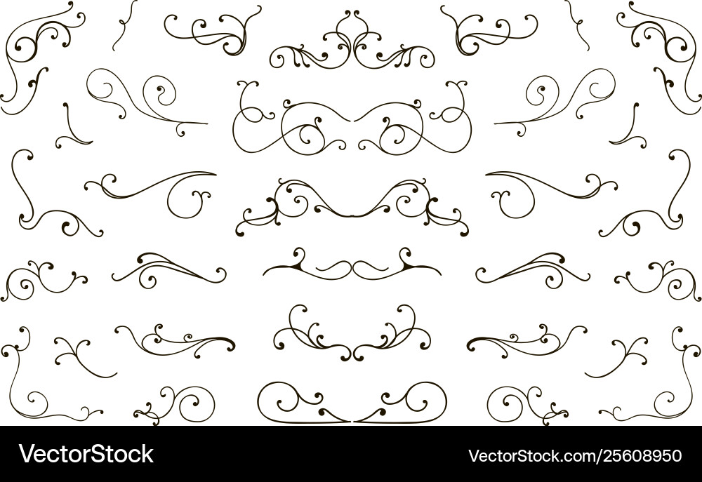 Vintage Flourish Elements Royalty Free Vector Image