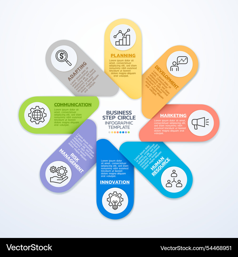 Circle infographic diagram template Royalty Free Vector