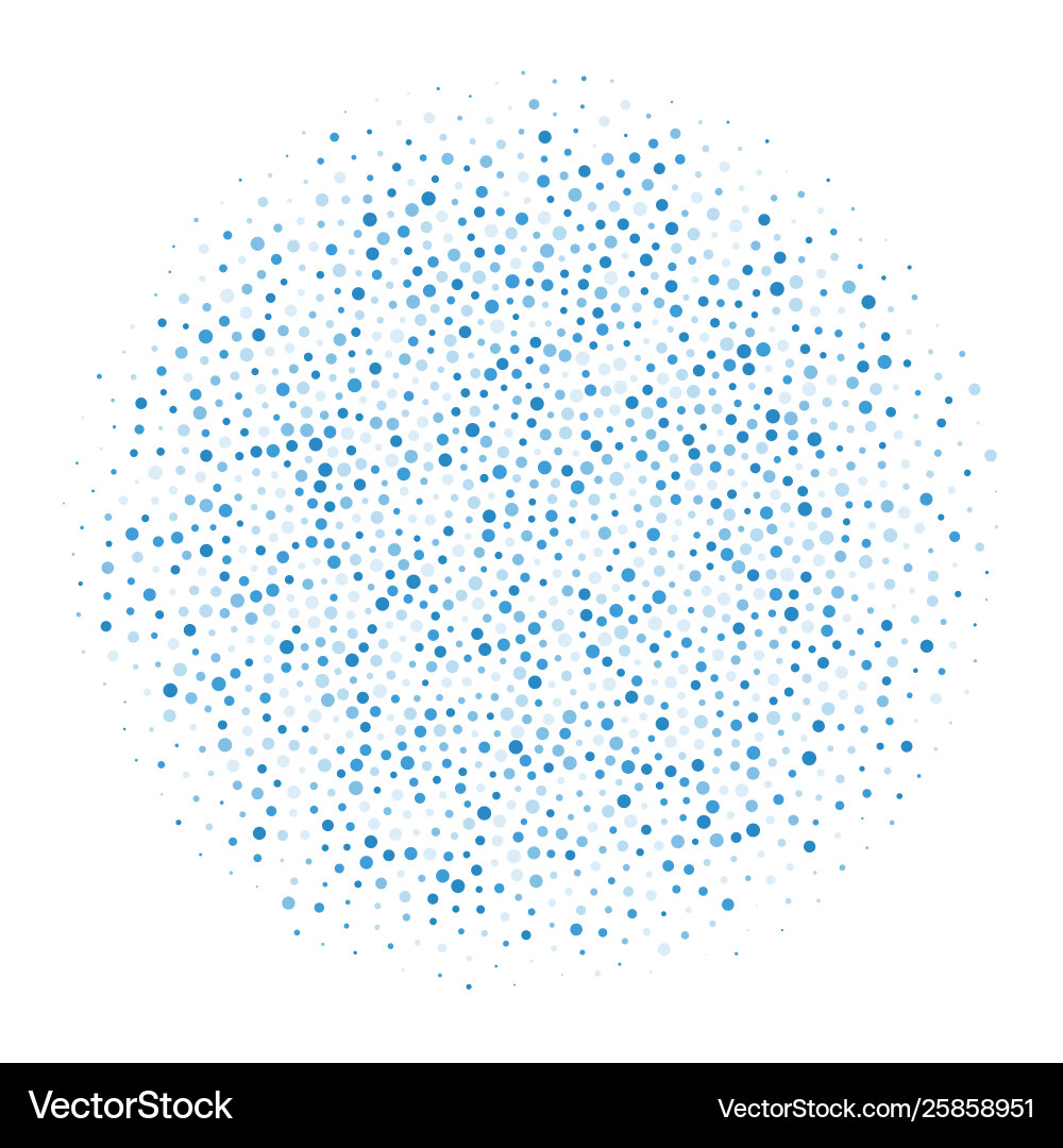Circle round dotty pattern blue dots background Vector Image