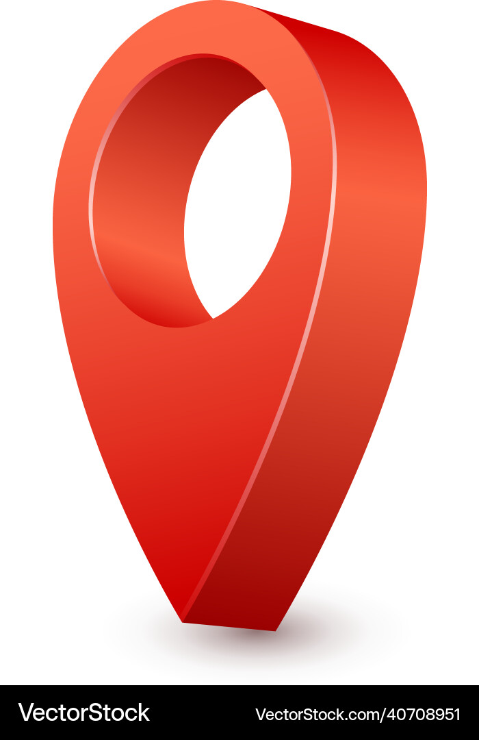 Destination Pointer map tag icon realistisch rot Vektorbild