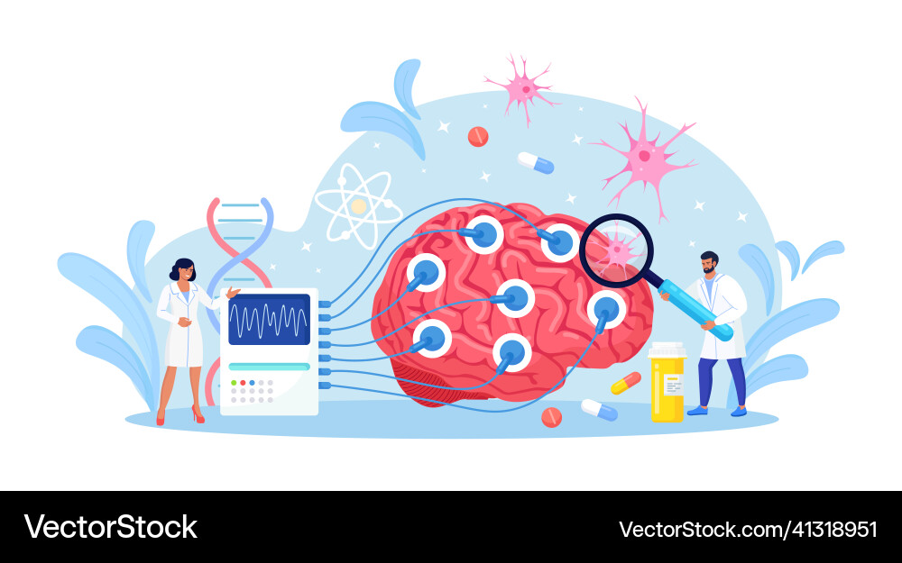 Doctor neurologist neuroscientist physician study Vector Image