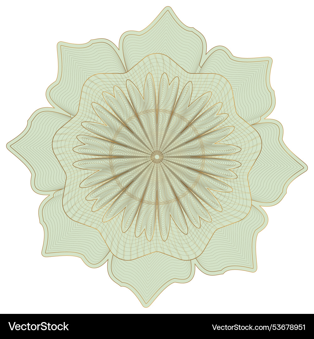 Green elegant guilloche certificate watermark Vector Image
