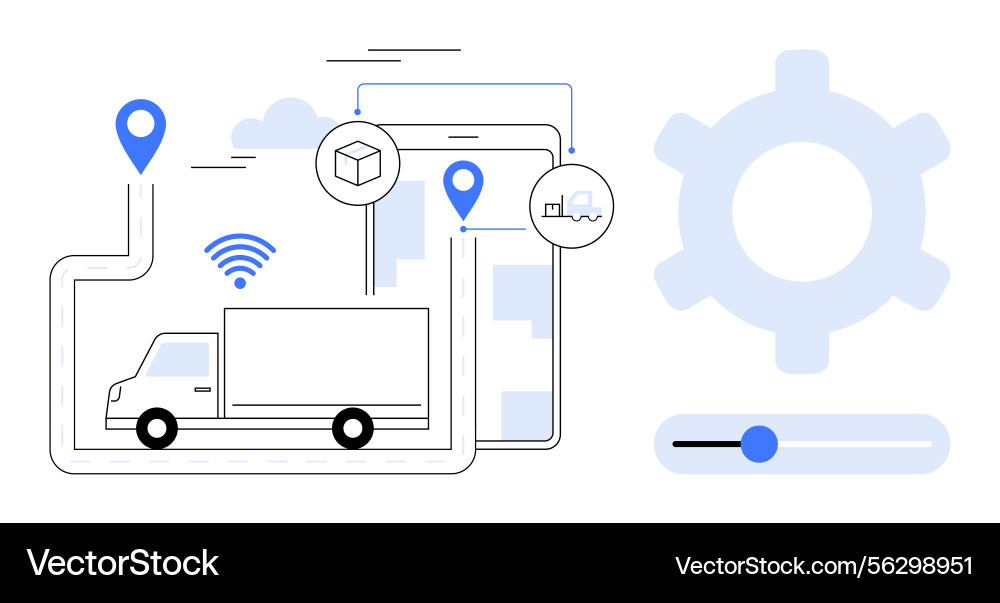 Logistics optimization with gps tracking real Vector Image