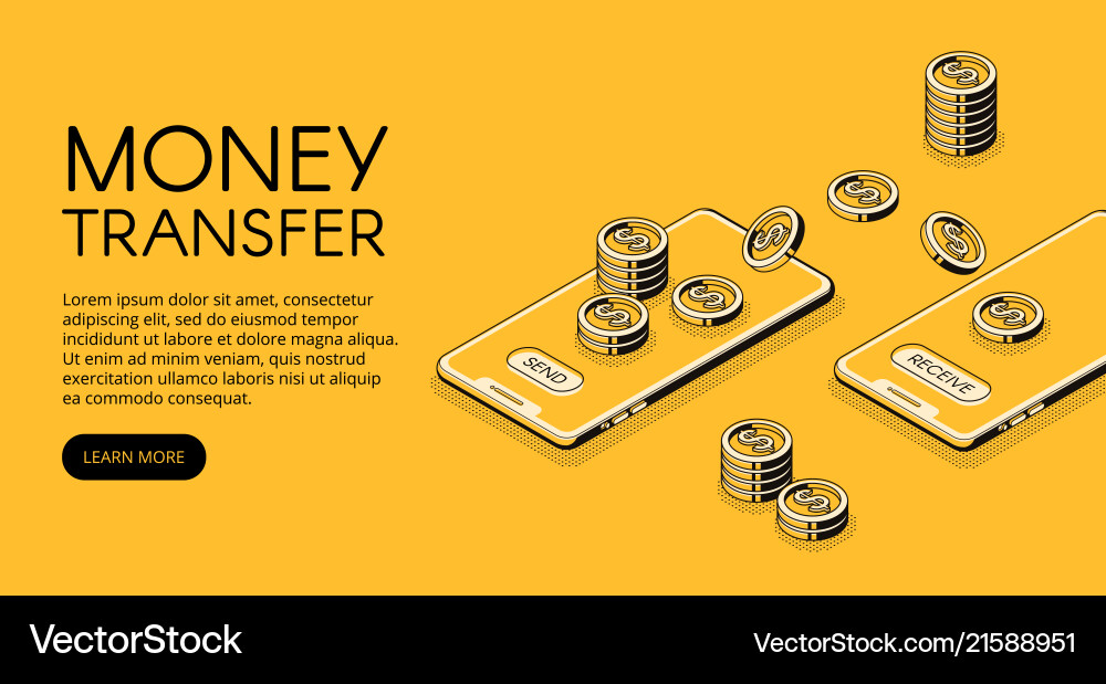 Mobile Money Transfer App Royalty Free Vector Image