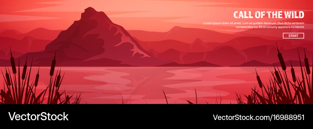 Mountains and forest header wild nature landscape Vector Image