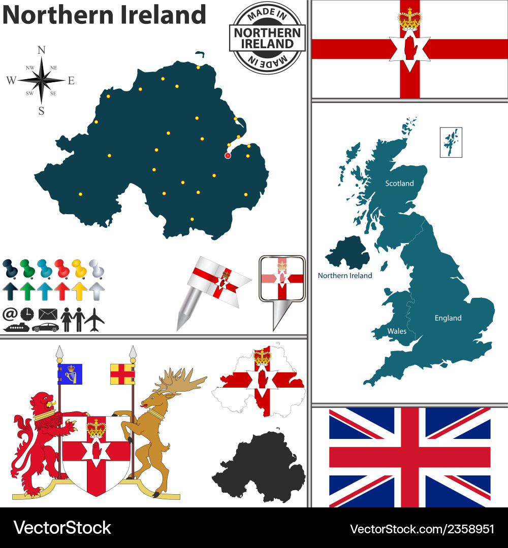 Northern ireland map Royalty Free Vector Image