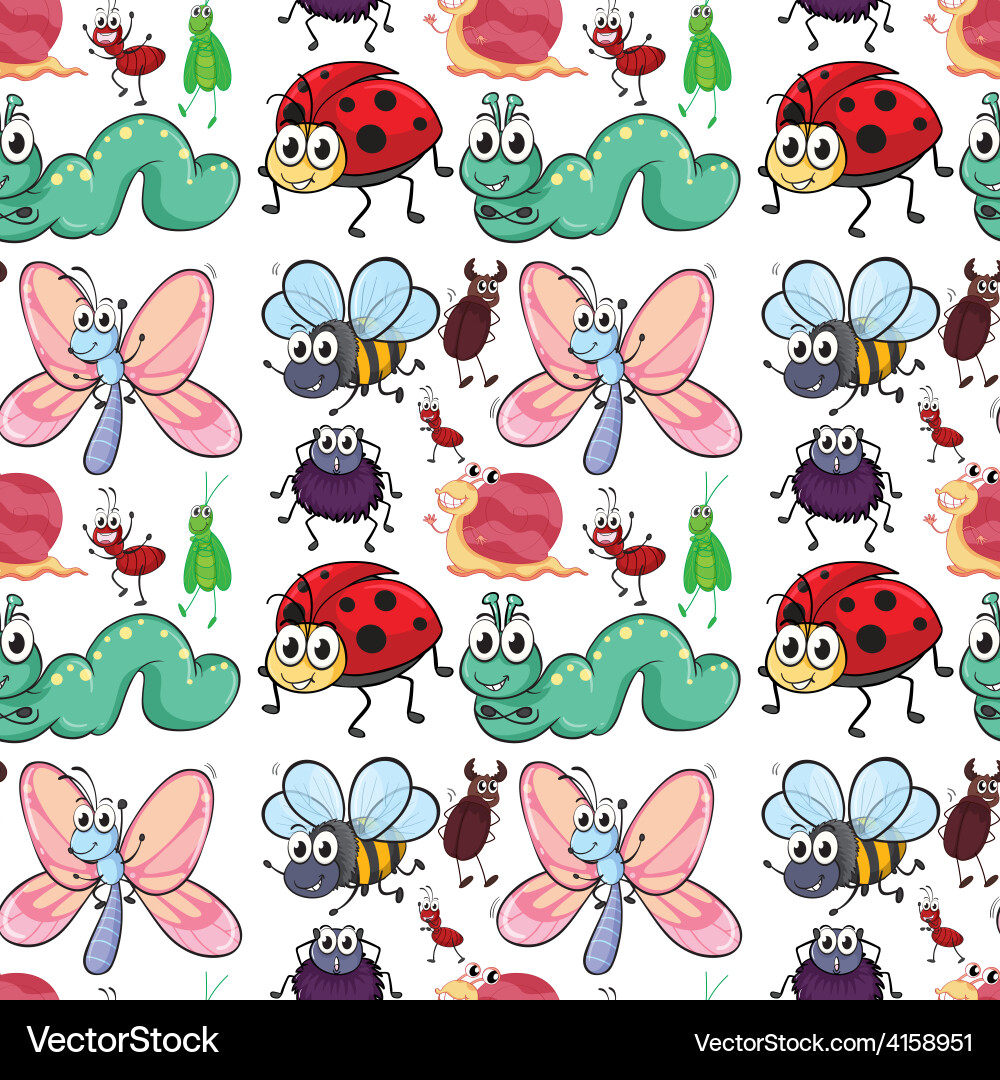 Seamless insect Royalty Free Vector Image - VectorStock