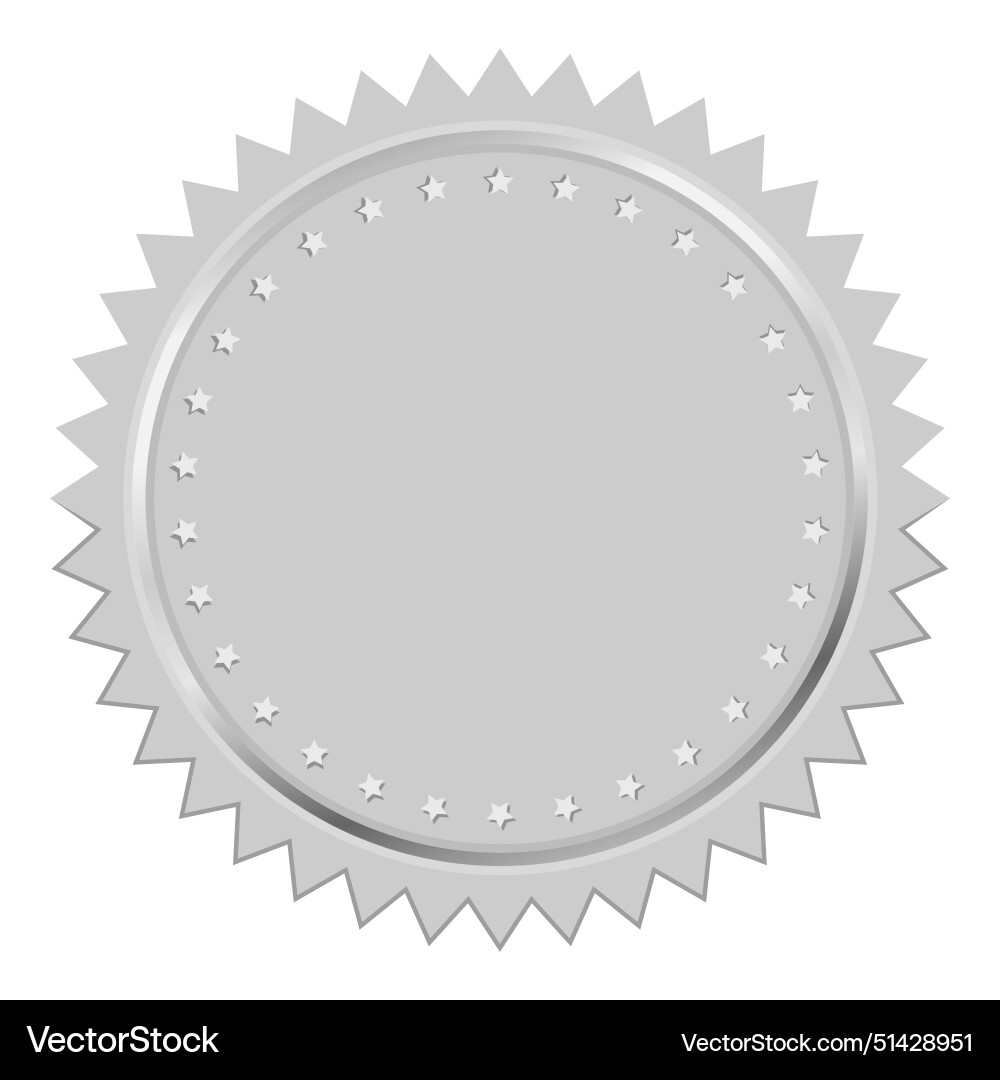 Silver luxury seal stamp Royalty Free Vector Image