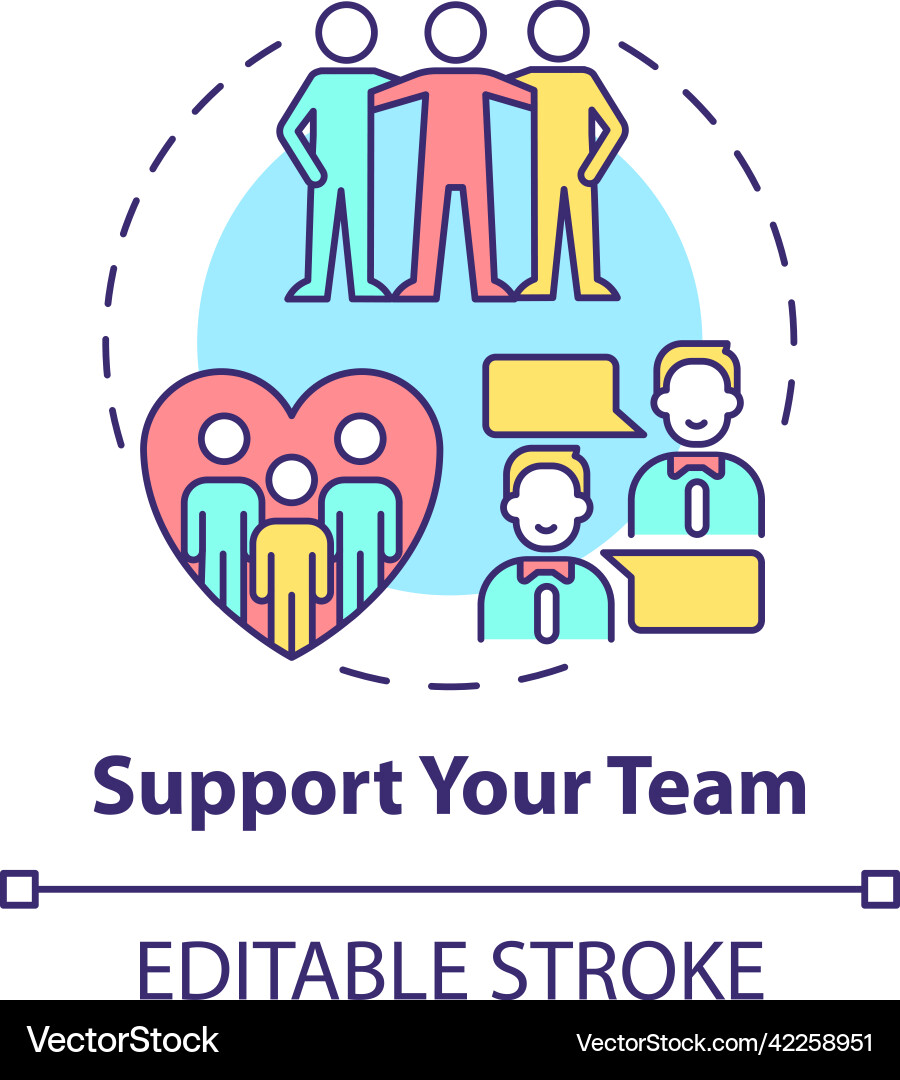 Support team concept icon Royalty Free Vector Image