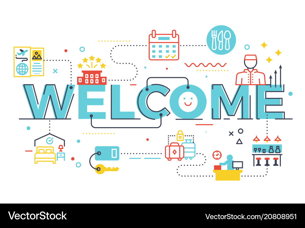 Welcome word lettering Royalty Free Vector Image