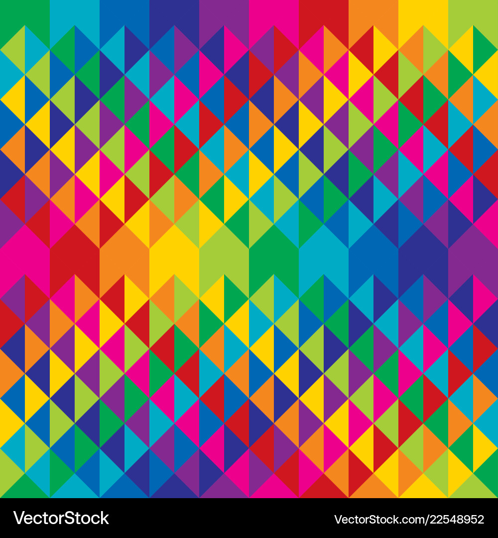 Abstract colorful triangles repeatable motif Vector Image