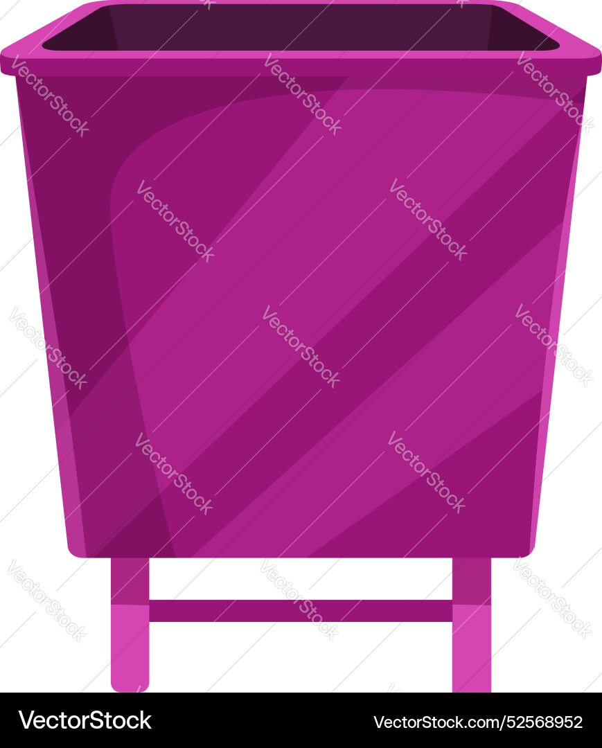 Big purple metal container standing on legs Vector Image