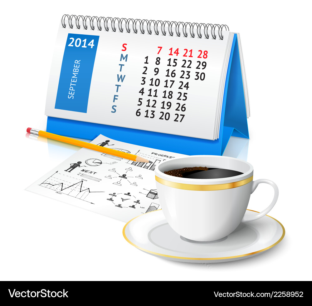 Calendar and business sketch Royalty Free Vector Image