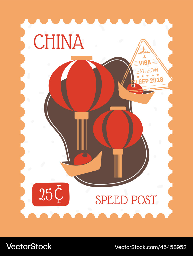 China speed post delivery postal mark Royalty Free Vector
