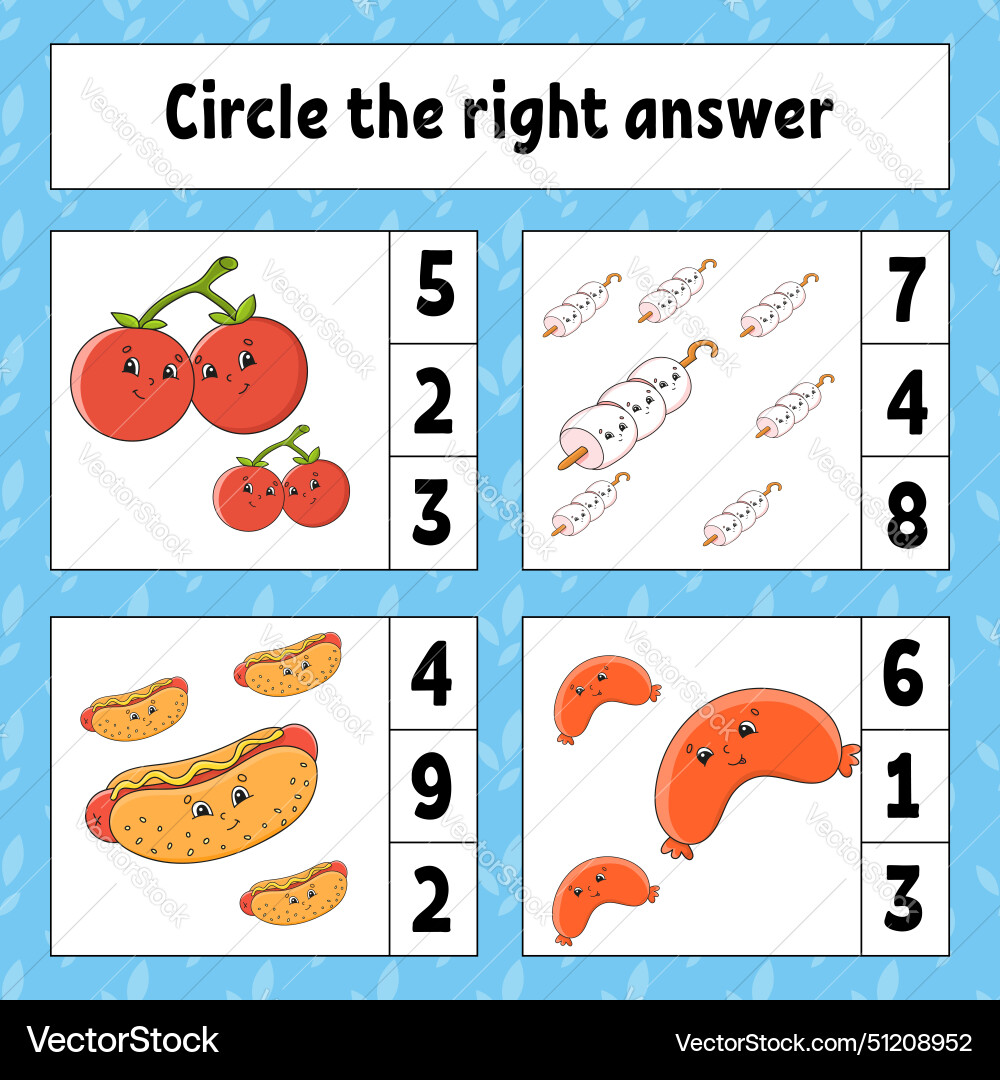 Circle the right answer education developing Vector Image