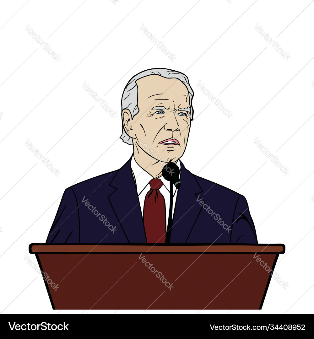 Election usa joe biden speech on podium Royalty Free Vector