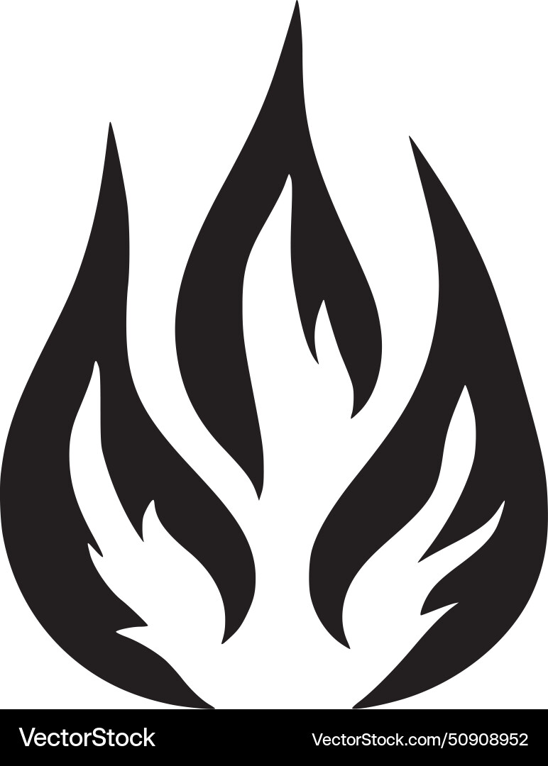 Fire - minimalist and flat logo Royalty Free Vector Image