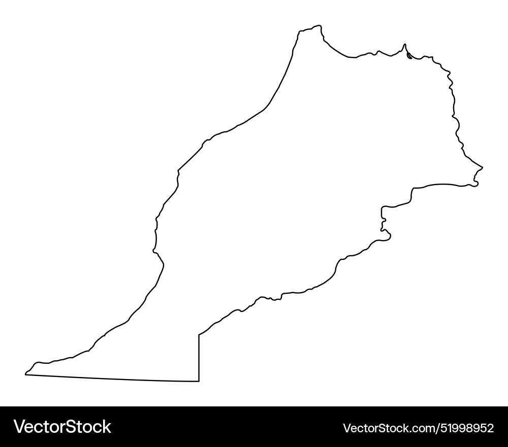 Morocco outline map Royalty Free Vector Image - VectorStock