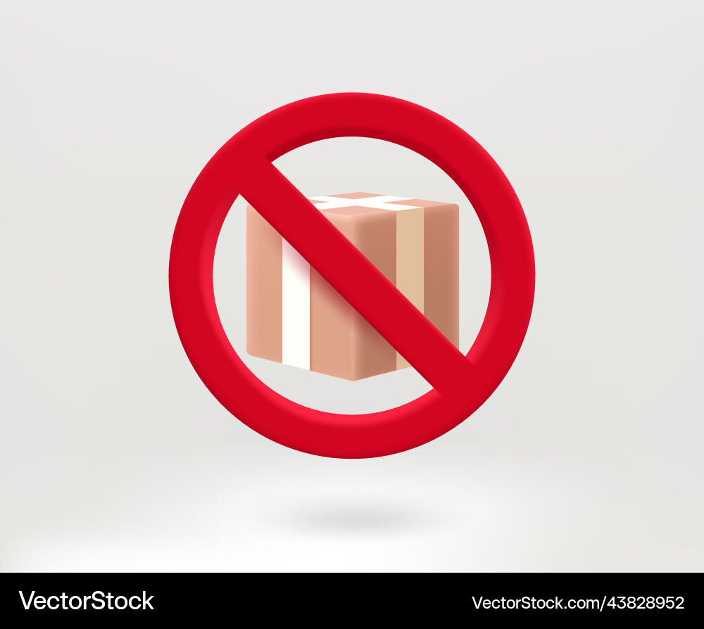 No delivery concept with cardbox icon 3d Vector Image